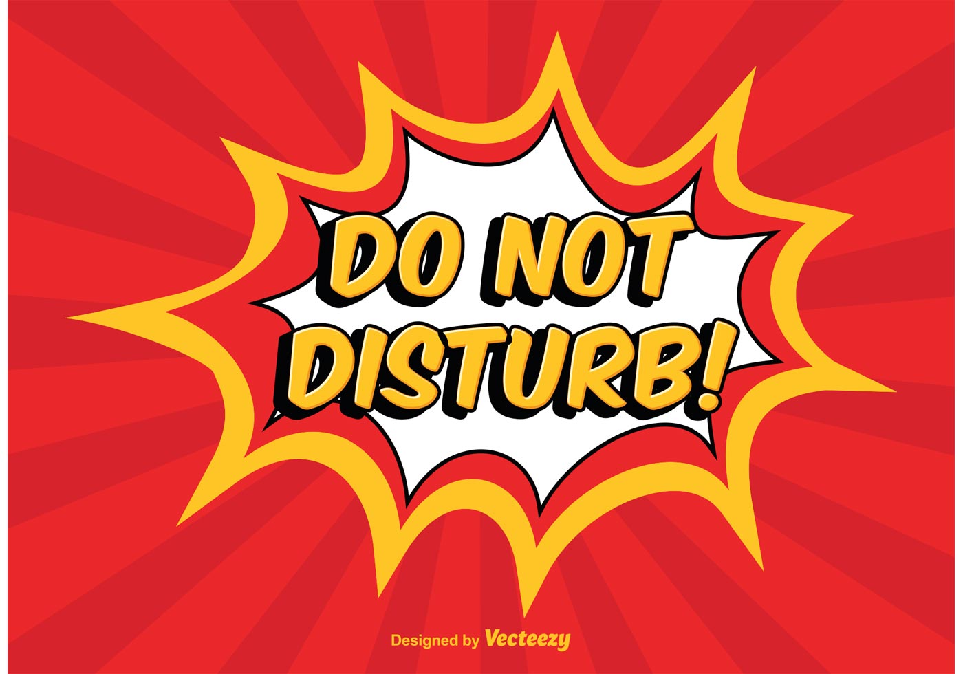 Comic Style Do Not Disturb Illustration 90225 Vector Art At Vecteezy