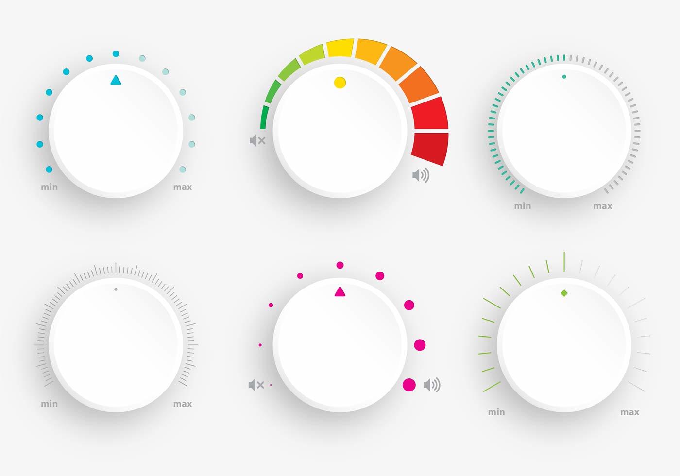 Volume Knobs 92630 Vector Art at Vecteezy