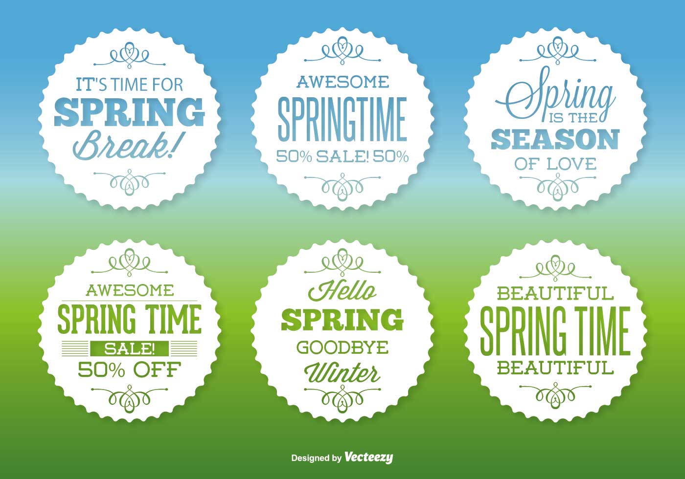 Assorted Spring Label Set 93123 Vector Art at Vecteezy