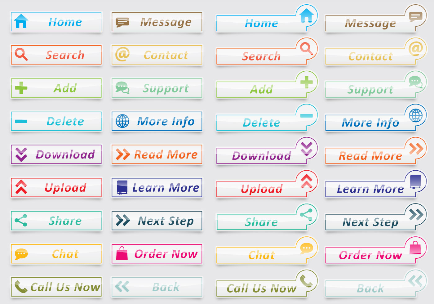 Buttons For Web Design 94699 Vector Art at Vecteezy