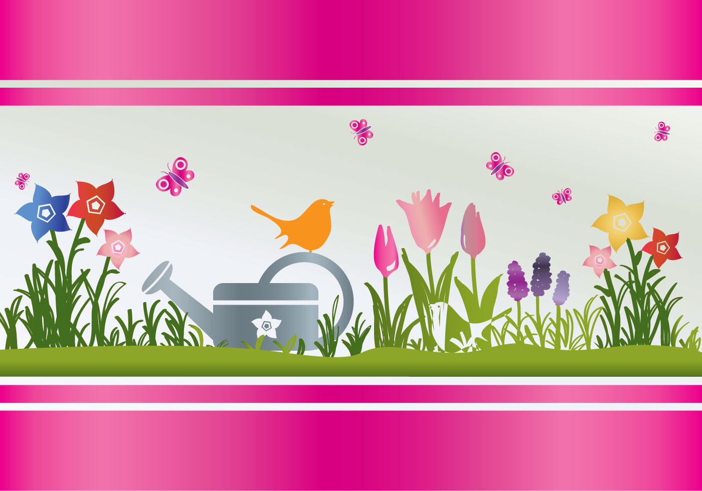Spring Flowers Watering 95073 Vector Art at Vecteezy