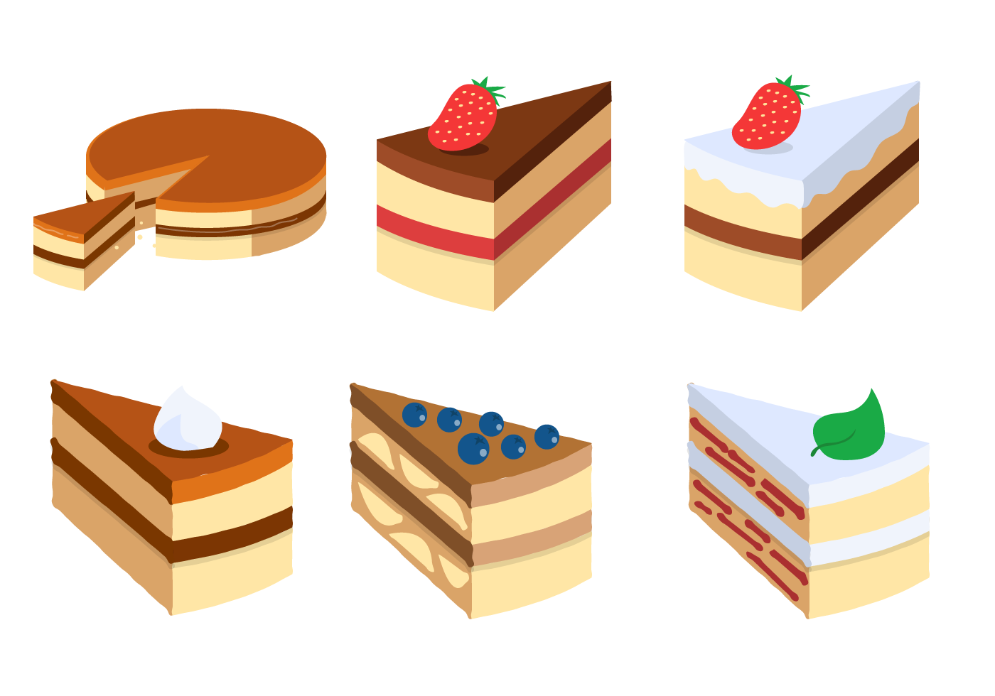 Cake Slice Vector Set 95454 Vector Art at Vecteezy