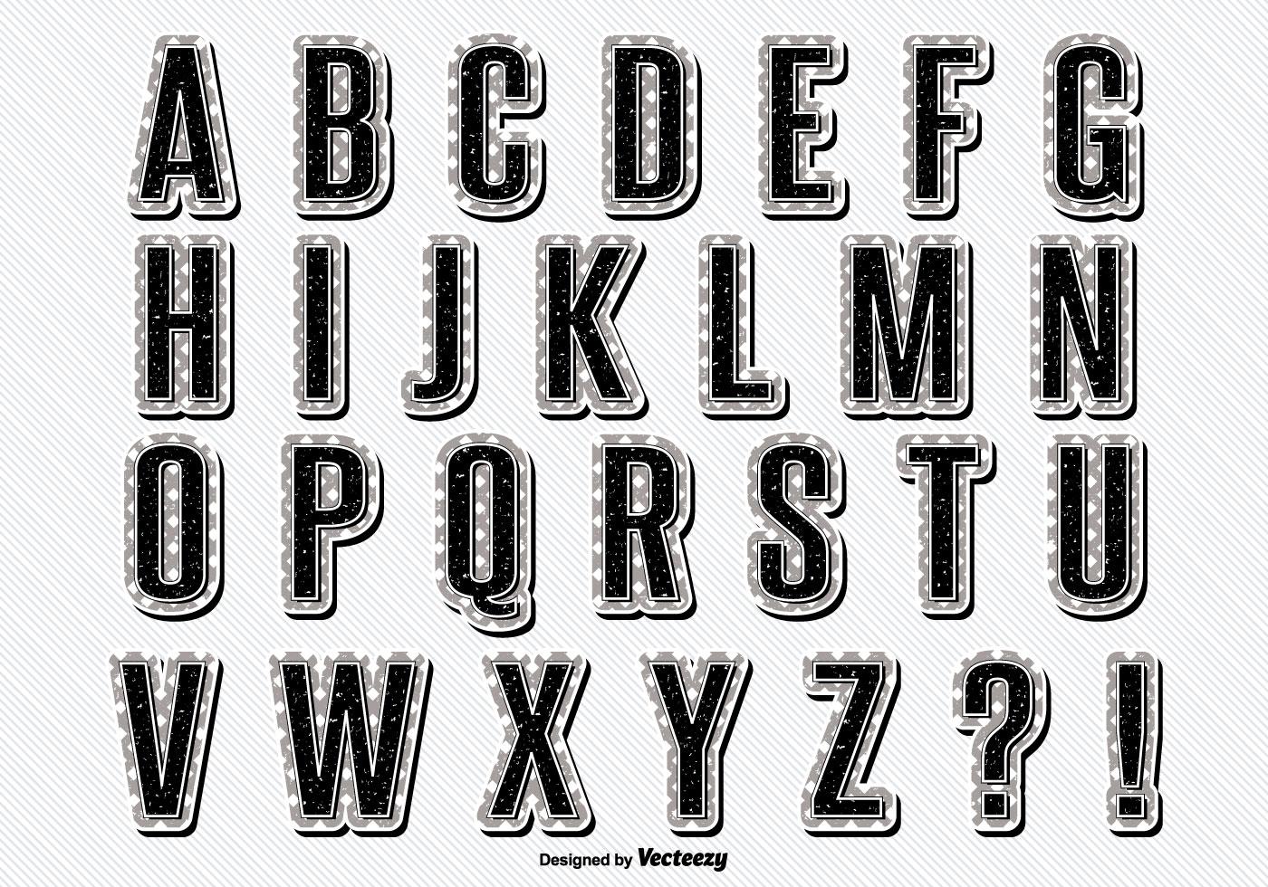 Vintage Retro Style Alphabet Set 97579 Vector Art at Vecteezy Vintage Retro Style Alphabet Set 97579 Vector Art at Vecteezy