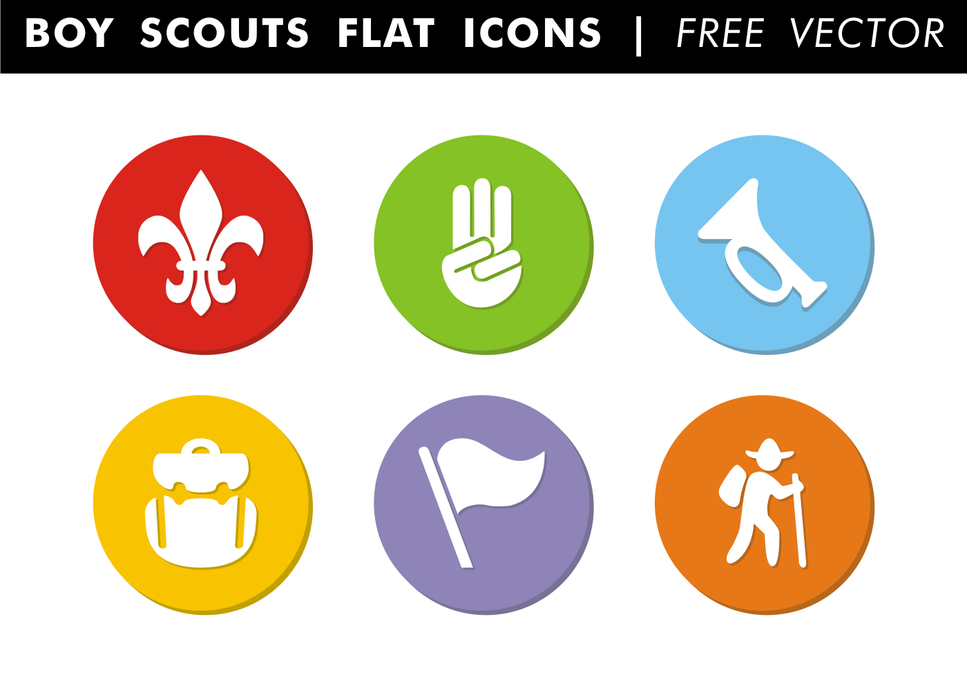 Boy Scouts Flat Icons Free Vector 99592 Vector Art at Vecteezy