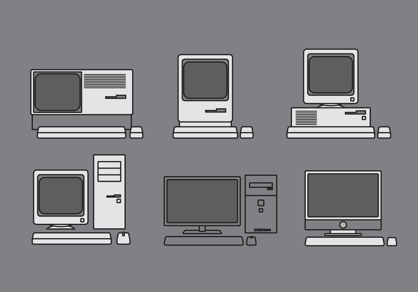 Vector Computer Illustration Set 100130 Vector Art at Vecteezy