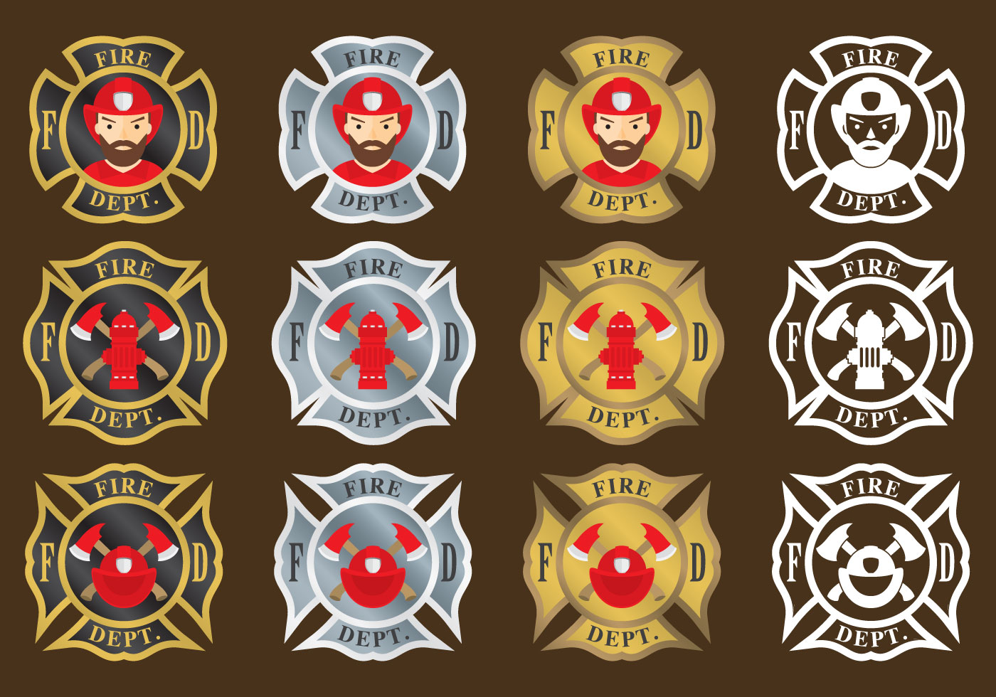Firefighter Emblems - Download Free Vector Art, Stock Graphics & Images