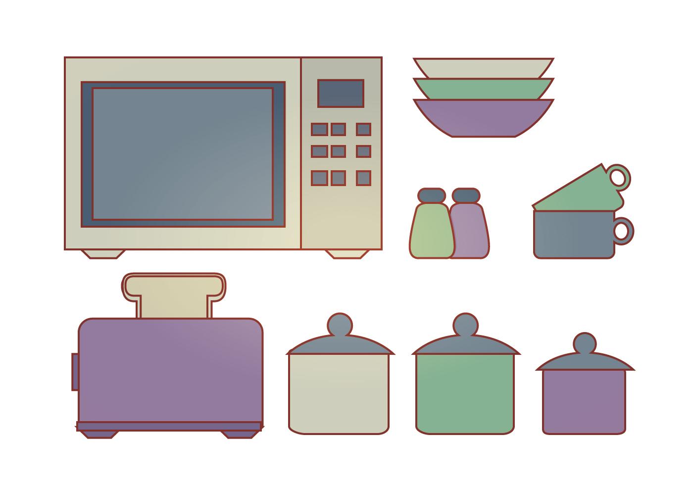 Vector Kitchen Elements 101596 Vector Art at Vecteezy