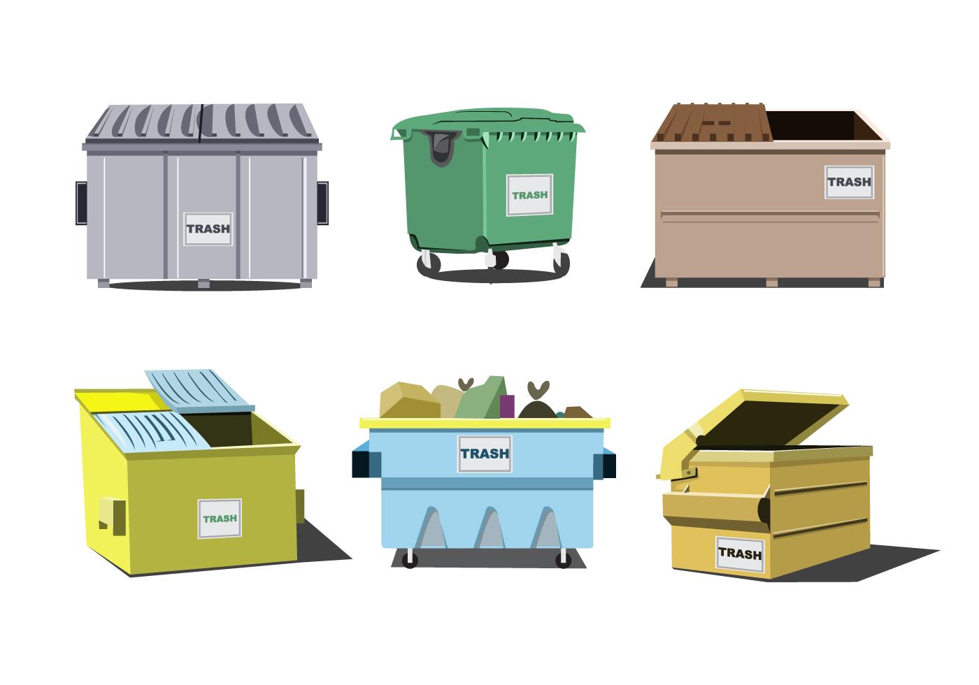 Isolated Dumpster Vector Set 103448 Vector Art at Vecteezy