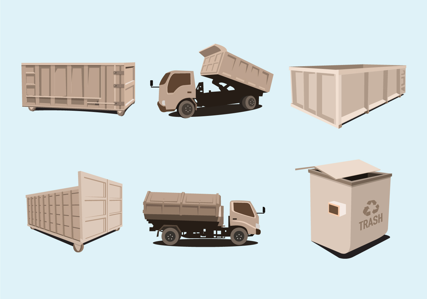 Dumpster Trucks Vector 104215 Vector Art at Vecteezy