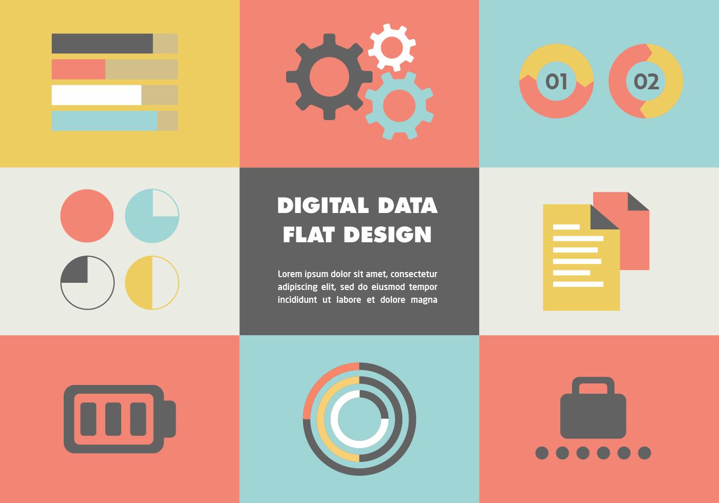 Flat Digital Data Vector Background 104561 Vector Art at Vecteezy