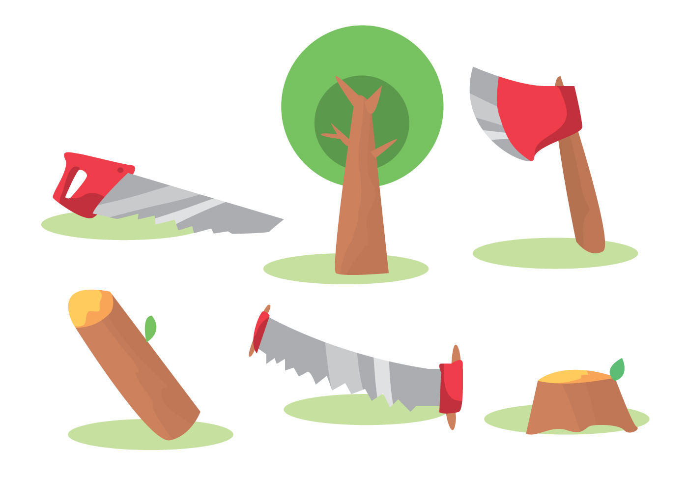 Logging Vector Set 104731 Vector Art at Vecteezy