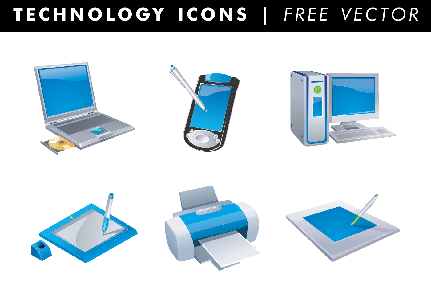 Technology Icons Free Vector 104988 Vector Art at Vecteezy