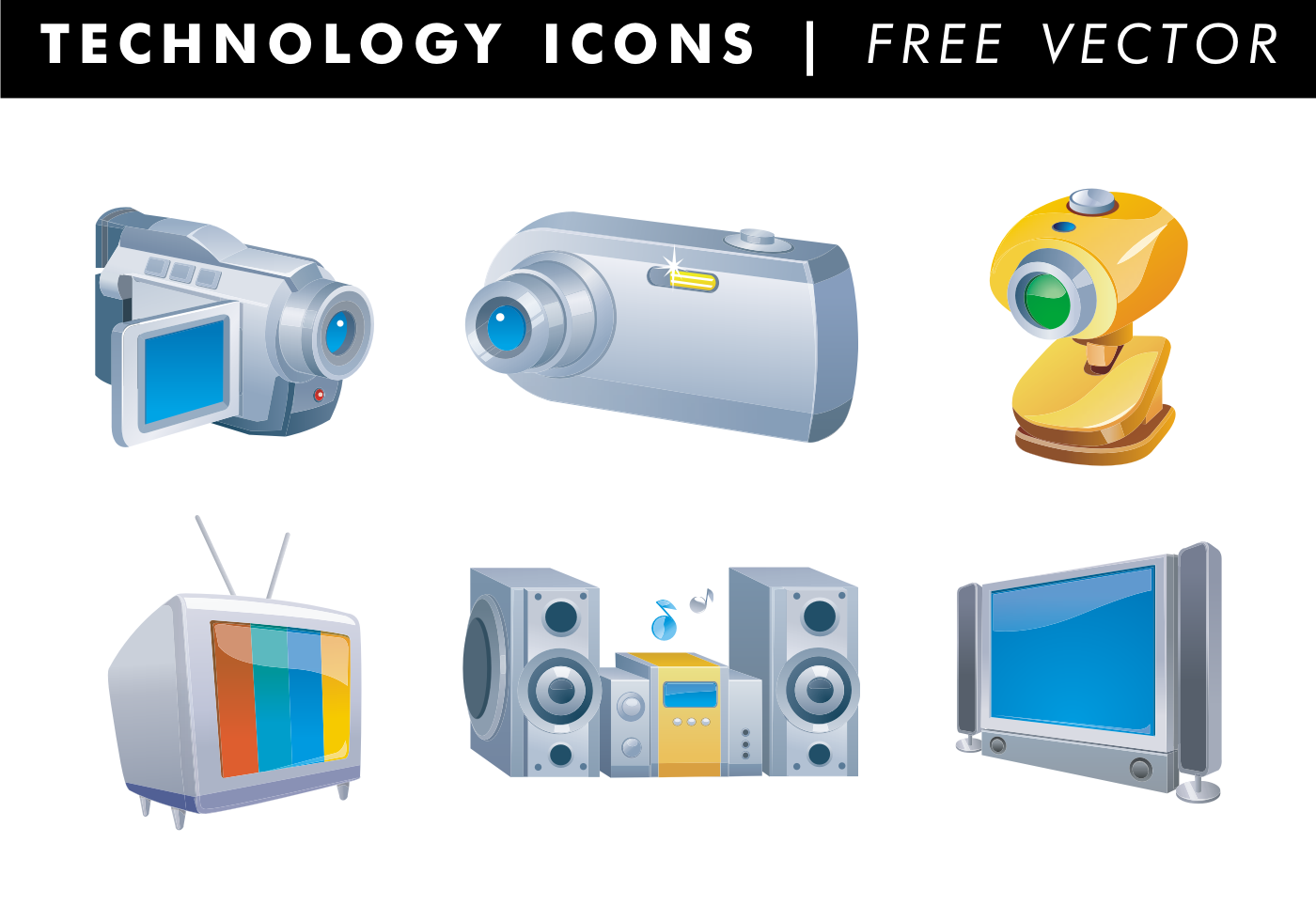 Technology Icons Free Vector 104997 Vector Art at Vecteezy