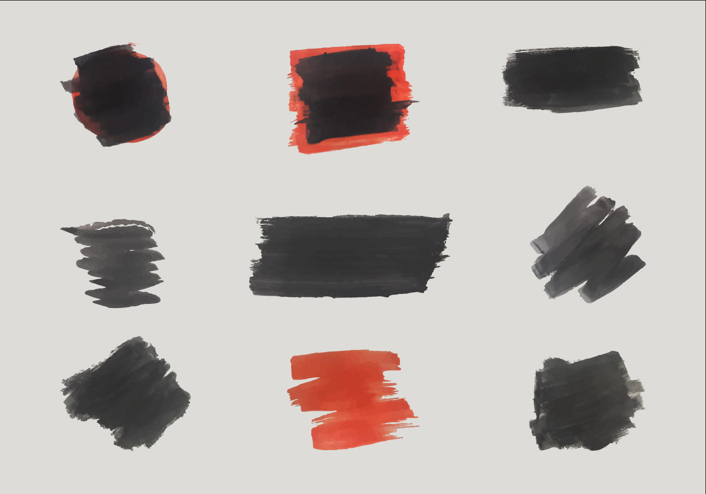 Free Black and Red Vector Brush Shapes 105222 Vector Art at Vecteezy