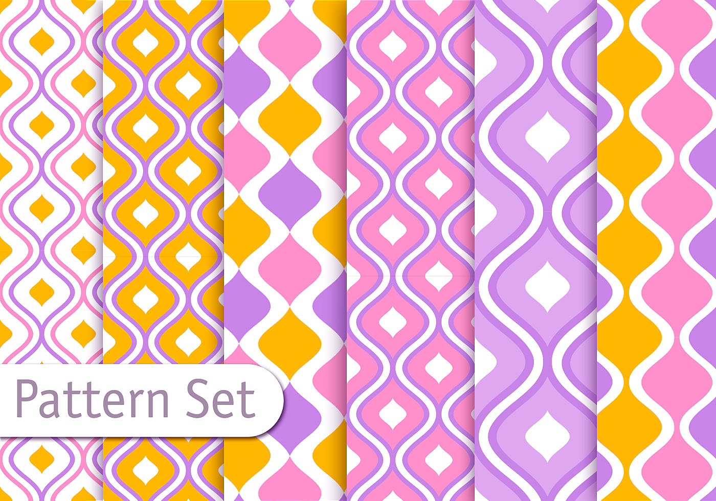 Colorful Decorative Pattern Design Set - Download Free Vector Art ...