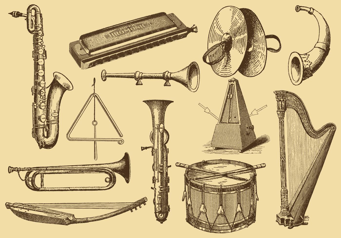 Old Style Drawing Musical Instruments 105973 Vector Art at Vecteezy Old Style Drawing Musical Instruments 105973 Vector Art at Vecteezy