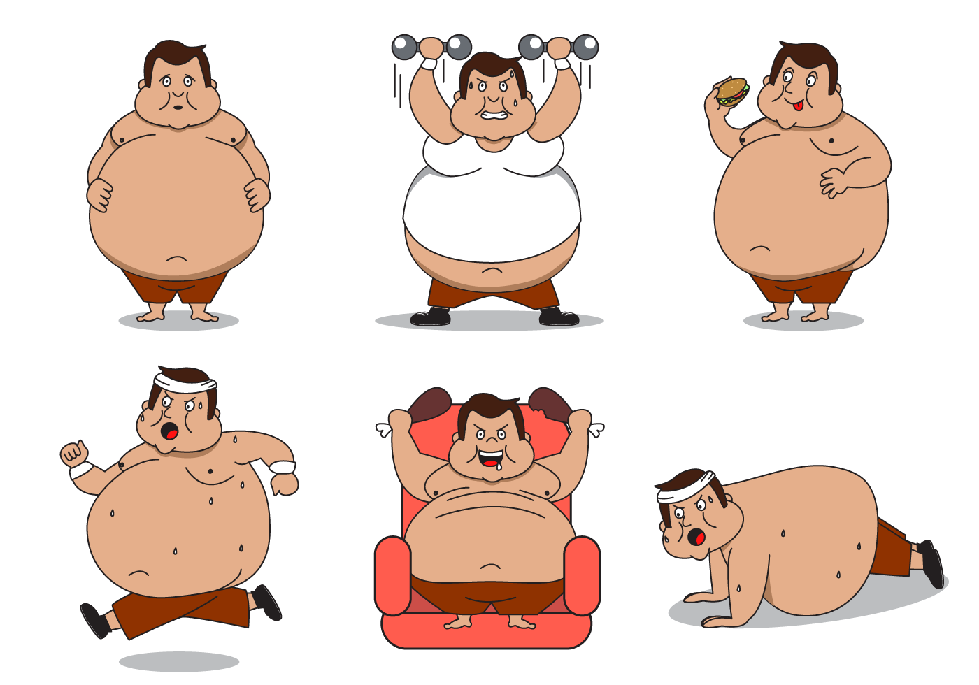 Fat Guy Character Vector 106063 Vector Art At Vecteezy