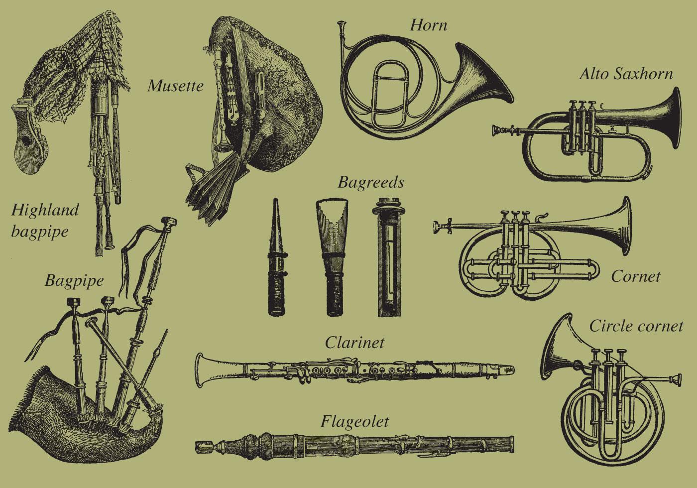 Wind Instruments 106292 Vector Art at Vecteezy