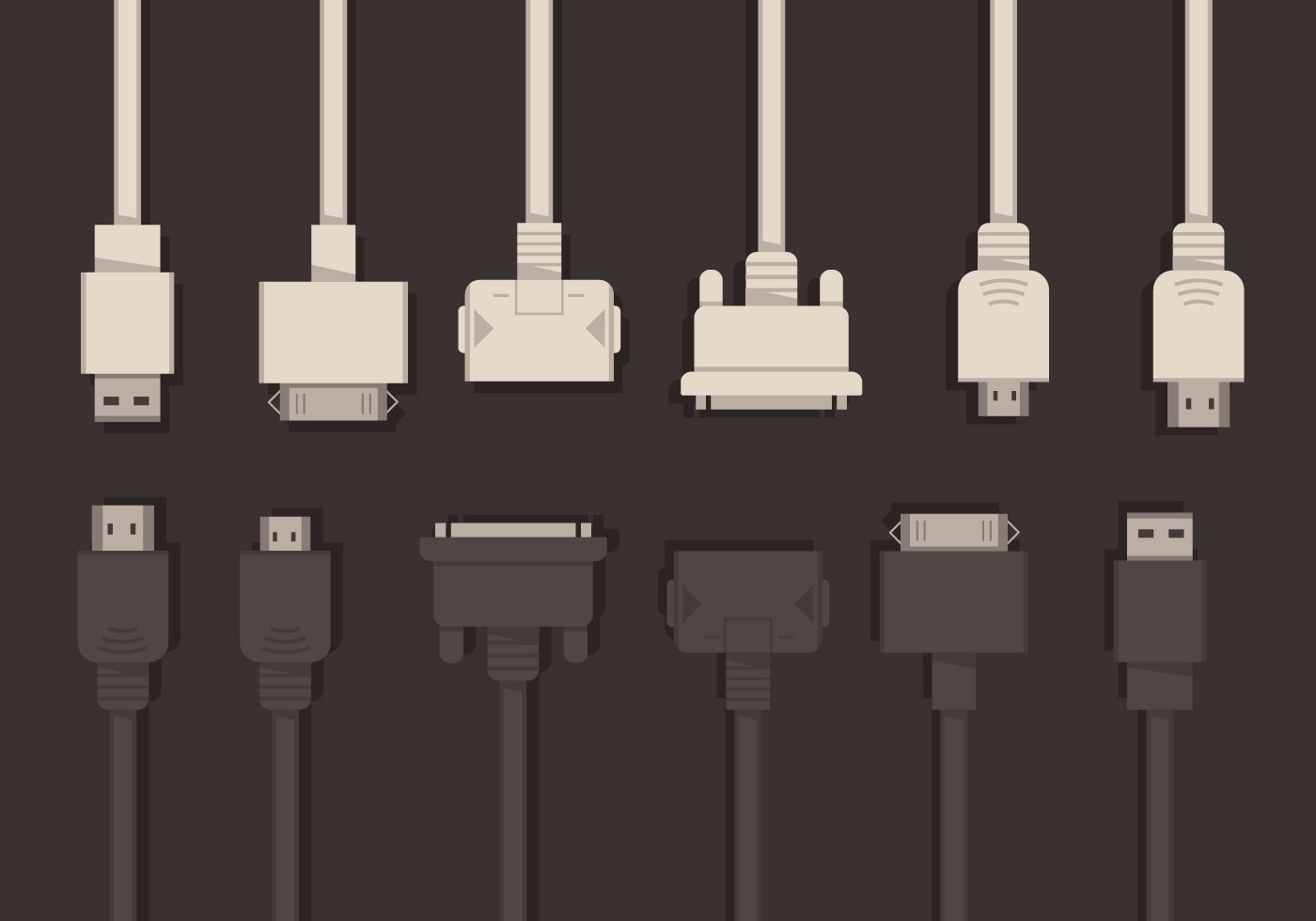 Hdmi And Usb Vector Set 107006 Vector Art At Vecteezy