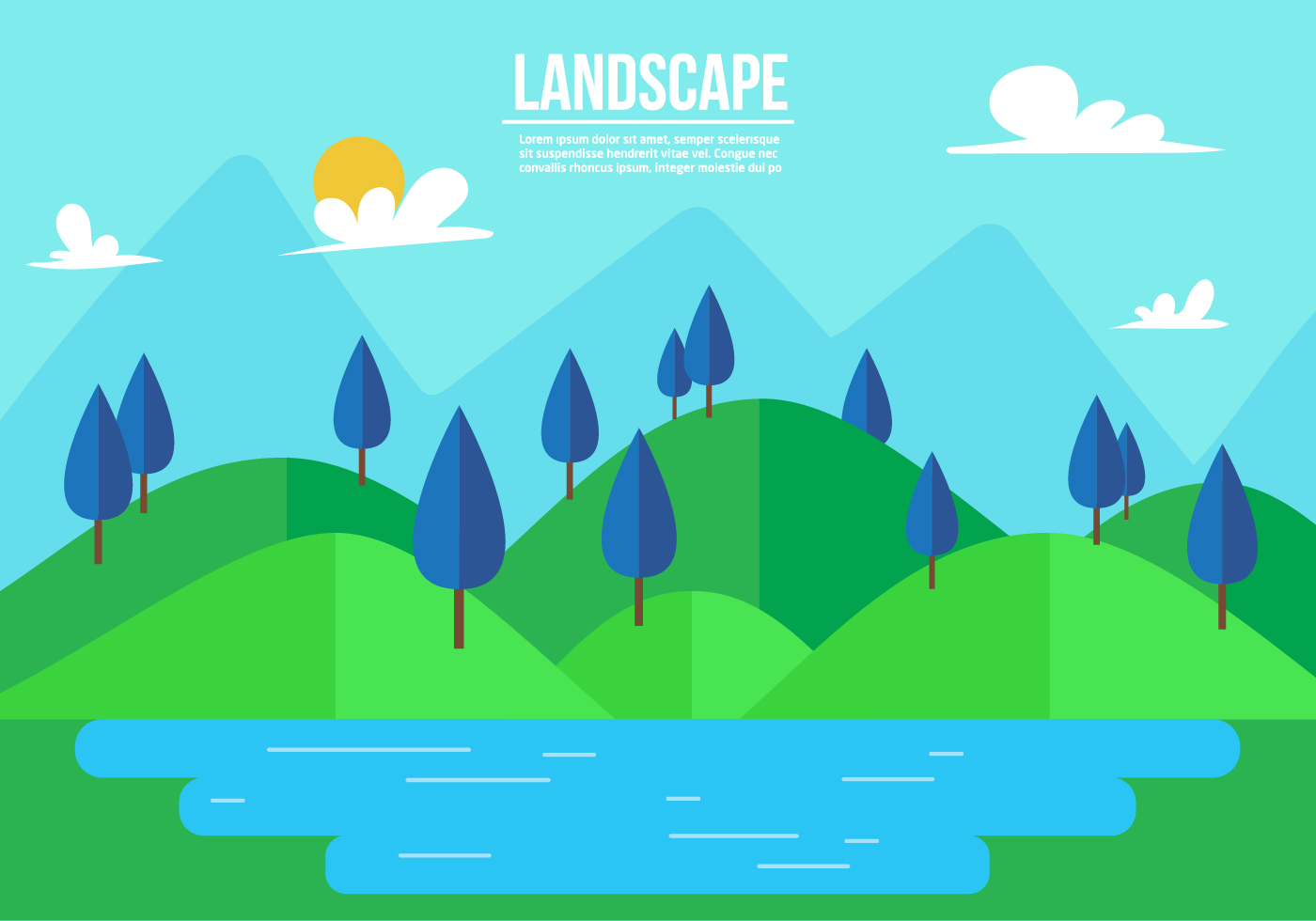 Free Landscape Vector Illustration - Download Free Vector Art, Stock ...