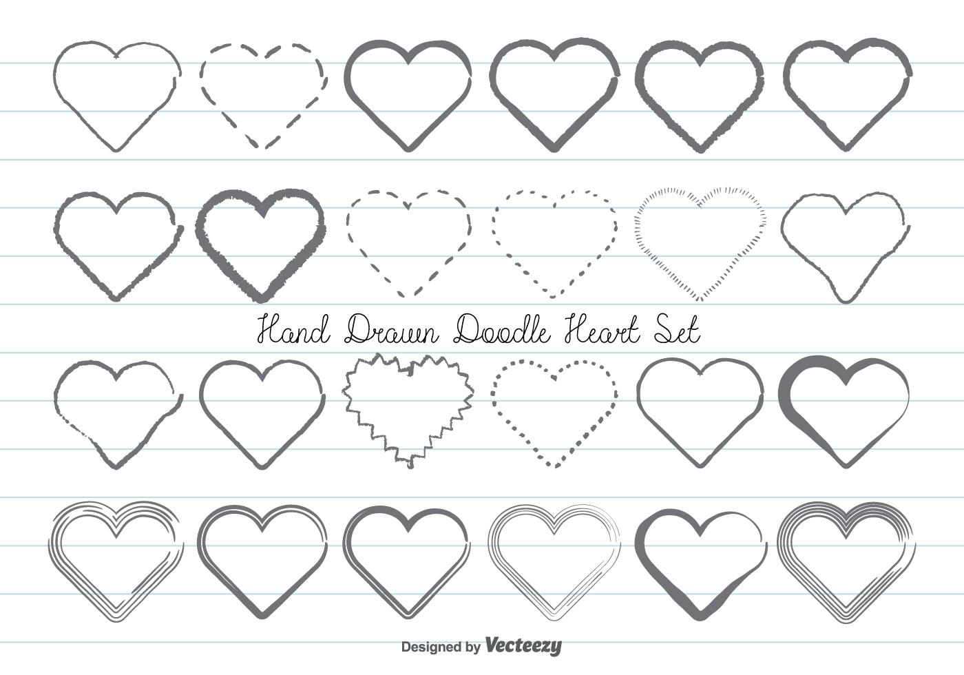 Hand Drawn Doodle Hearts Set 108268 Vector Art at Vecteezy