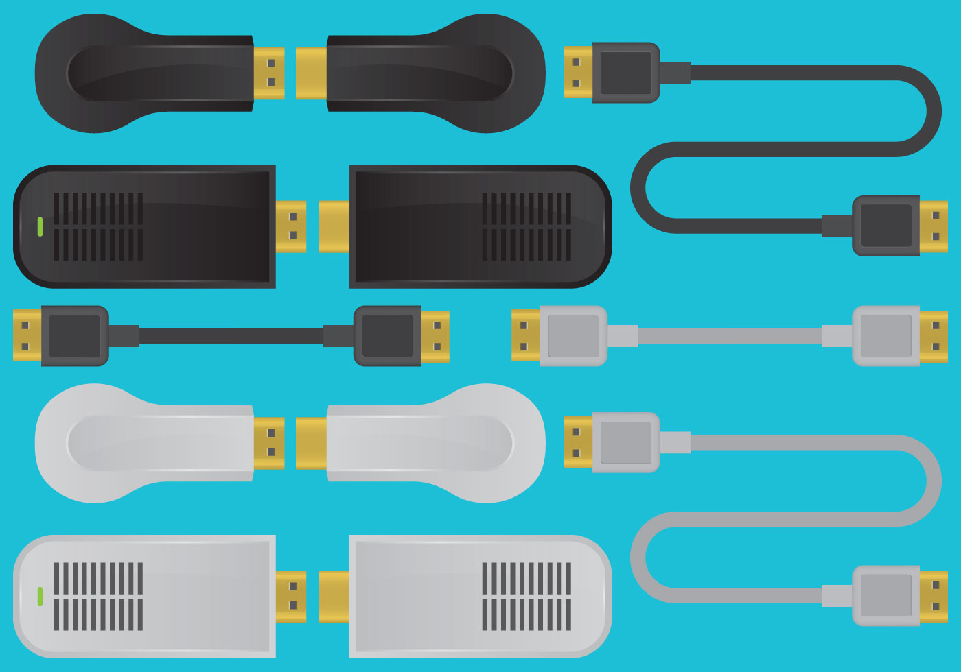Hdmi Devices And Cable Vectors 108600 Vector Art At Vecteezy