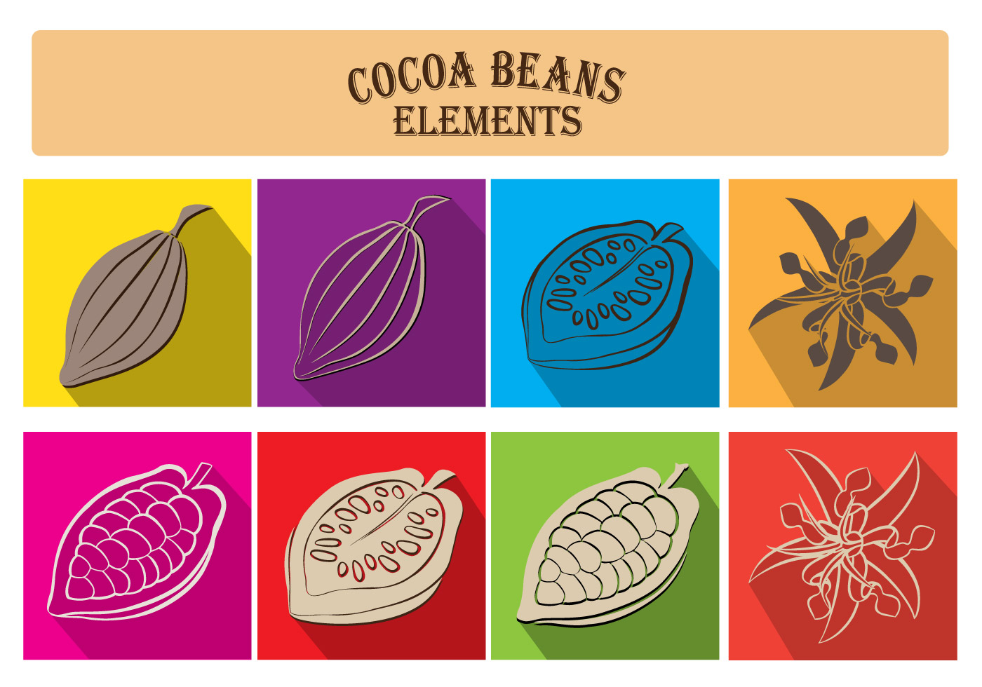 Cocoa Beans Elements 108913 Vector Art at Vecteezy