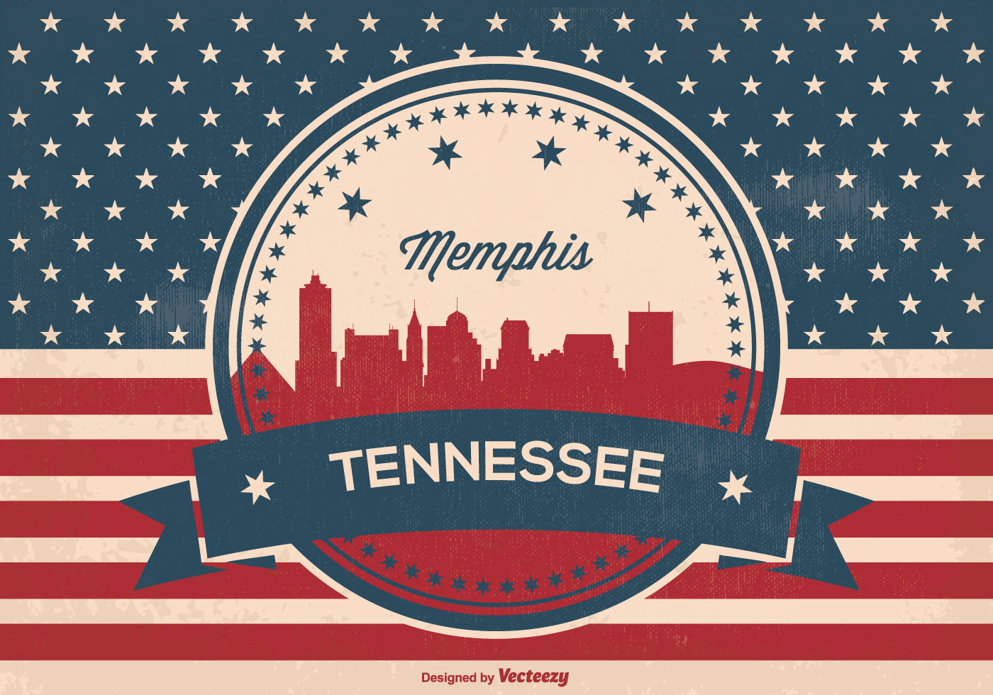 Memphis Tennessee Skyline Illustration Download Free Vector Art