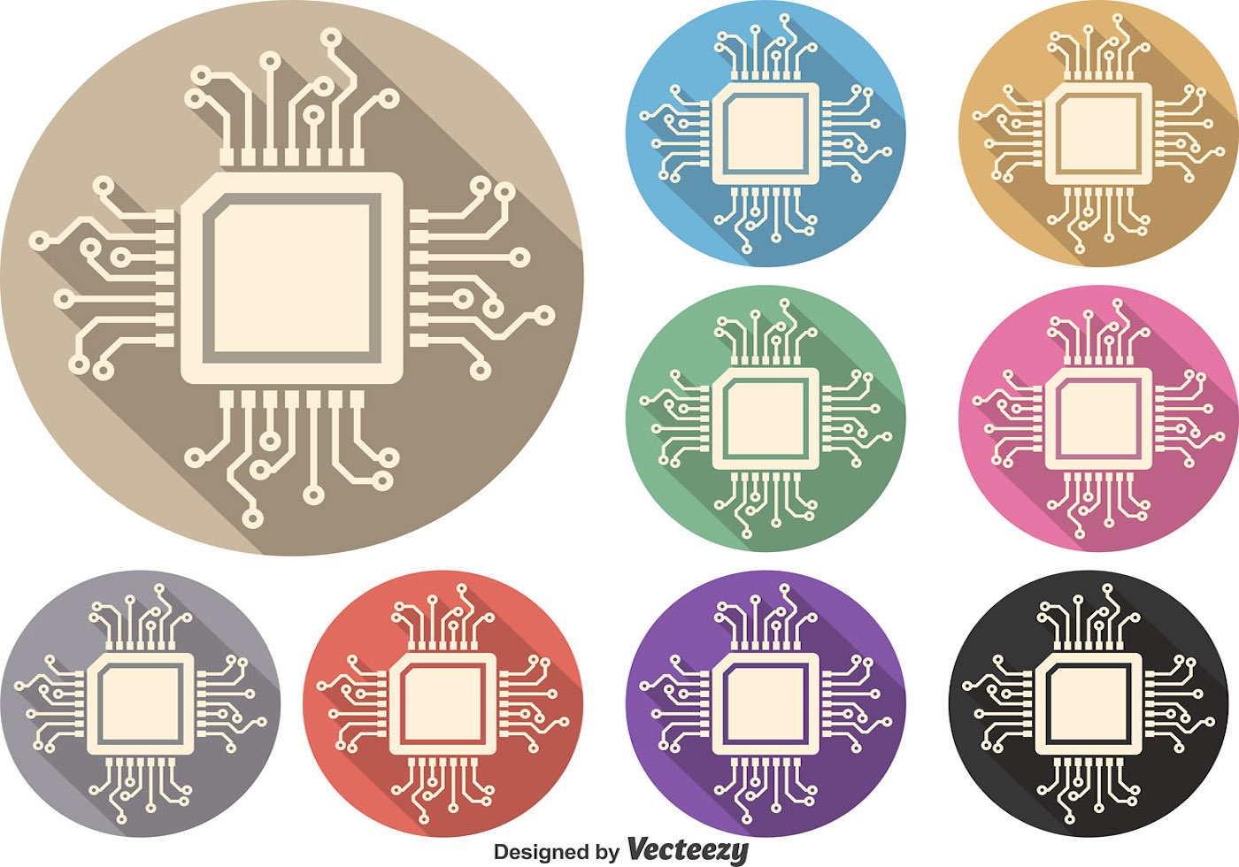 Microchip Vector Symbol Set Download Free Vector Art Stock Graphics