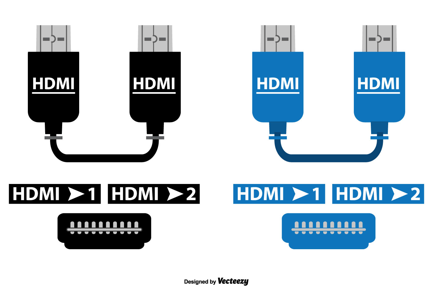 Hdmi Vector Cable Set 110600 Vector Art At Vecteezy