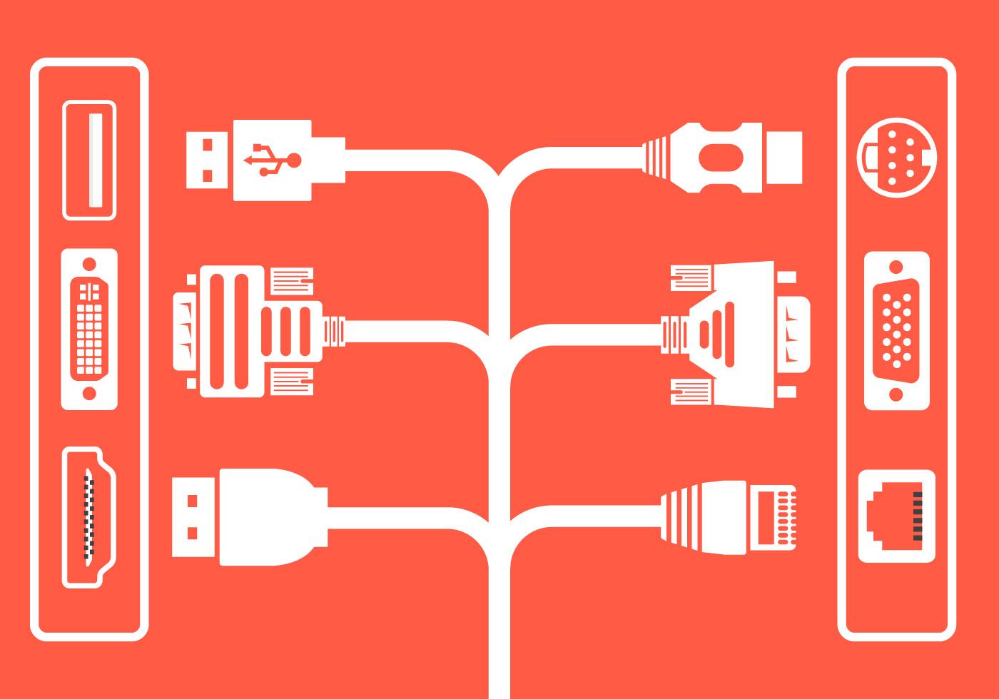 Vector Cable Plugs 110991 Vector Art At Vecteezy