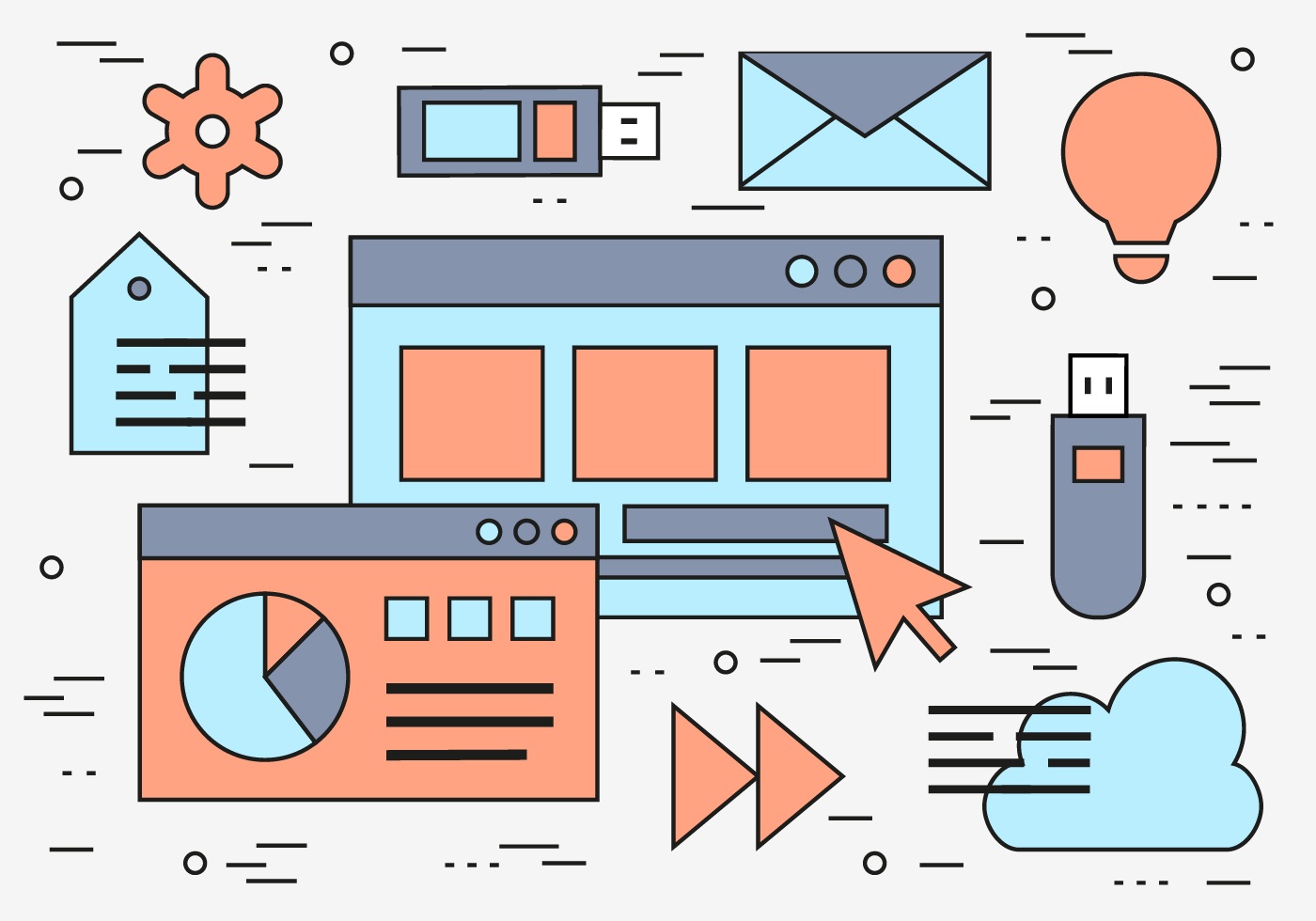 Free Linear Web Template Icon Vector Background 112060 Vector Art at ...