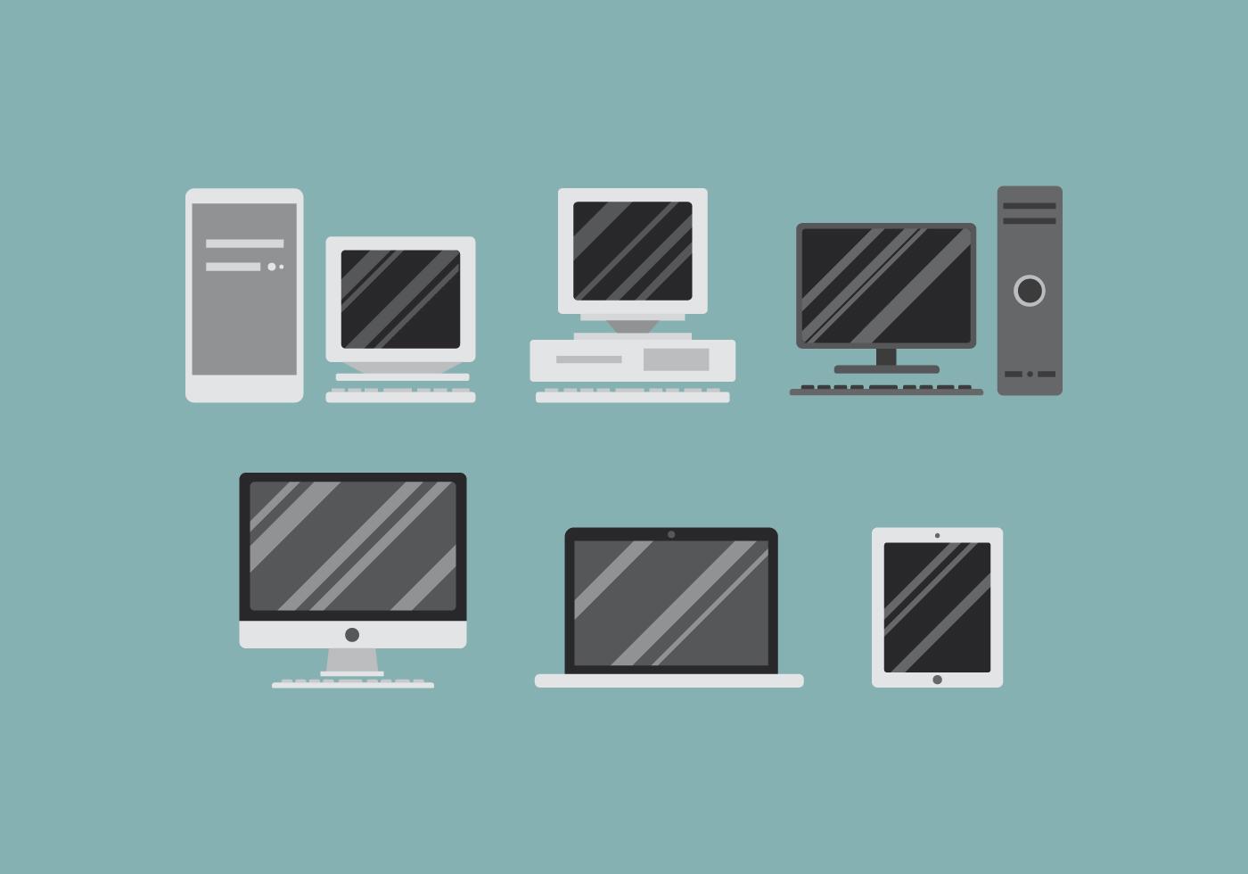 Flat Computer Set 113024 Vector Art at Vecteezy