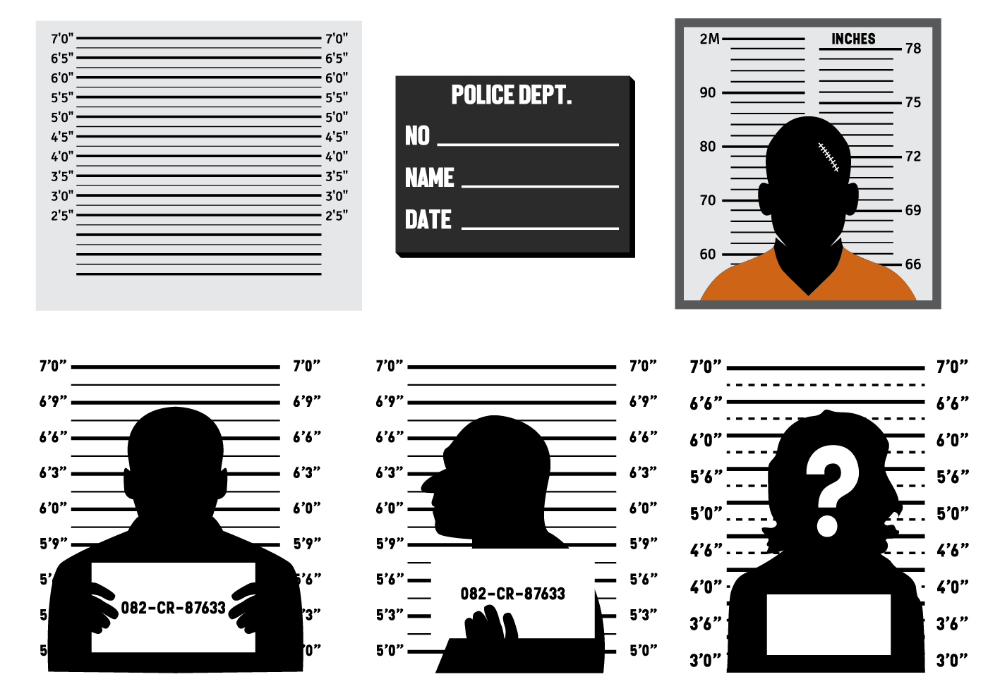 Police Mugshot Vector Art Png Police Department Mugshot Design With