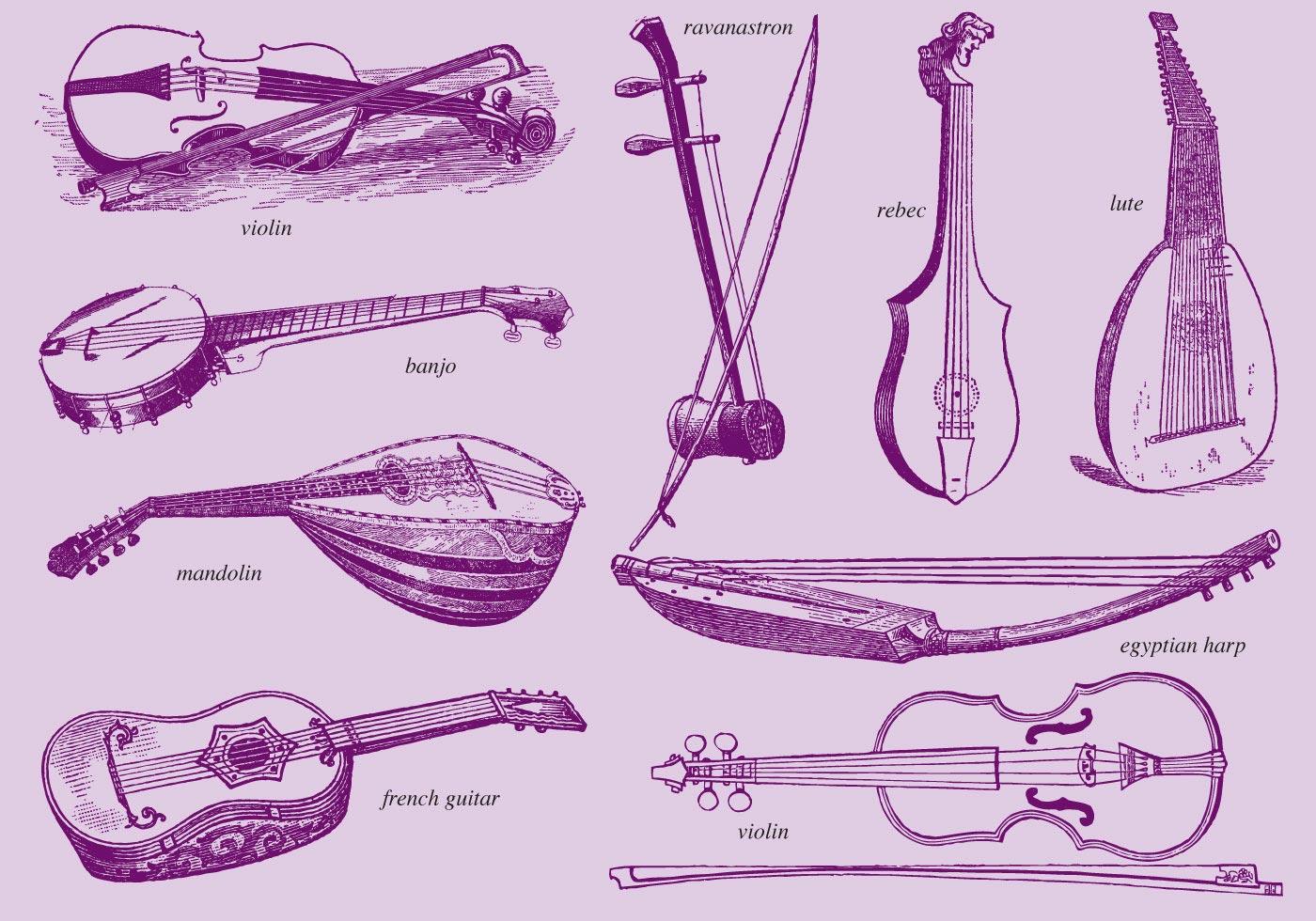 Stringed Instruments 115266 Vector Art at Vecteezy