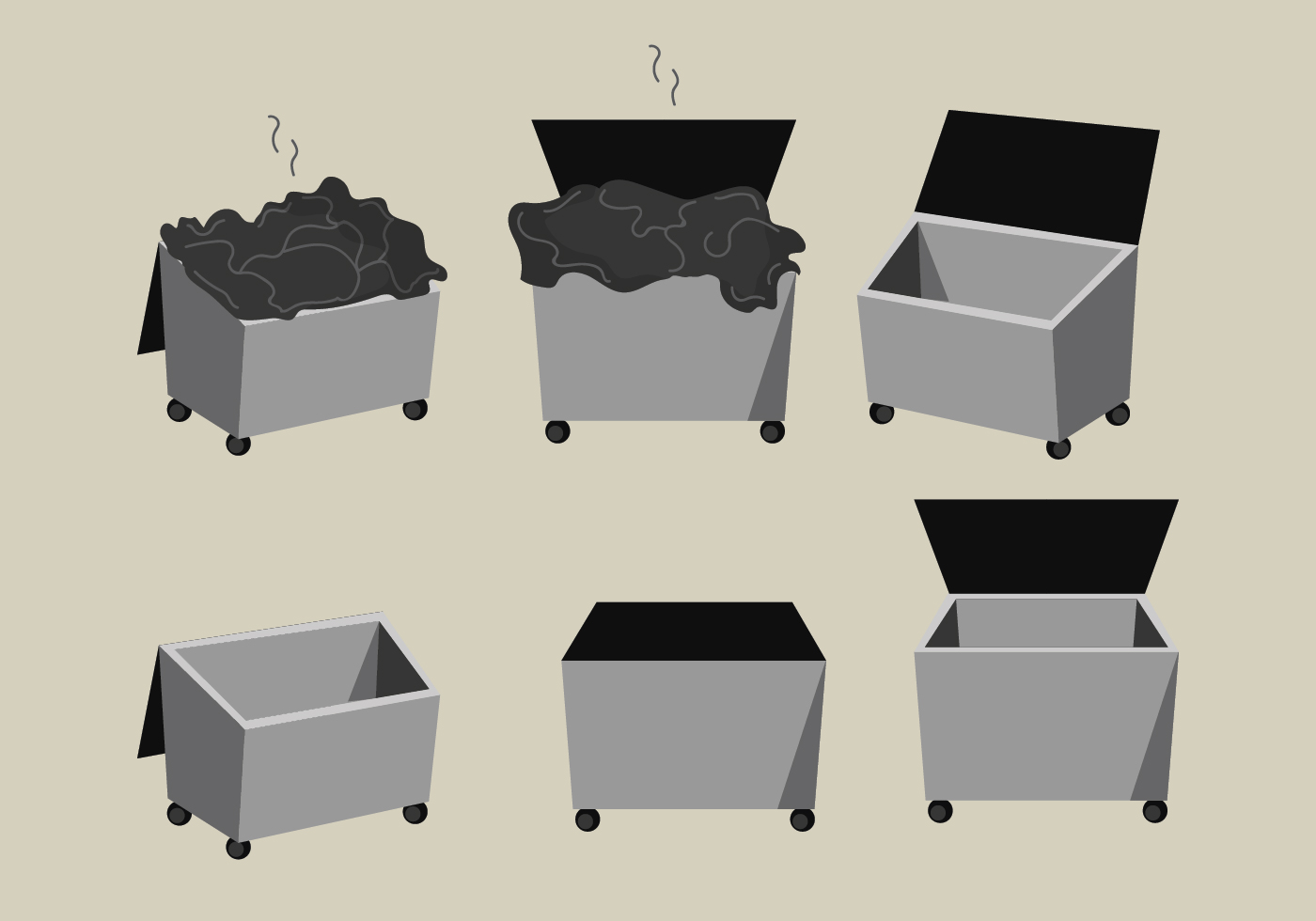Dumpster Vector Pack - Download Free Vector Art, Stock Graphics & Images