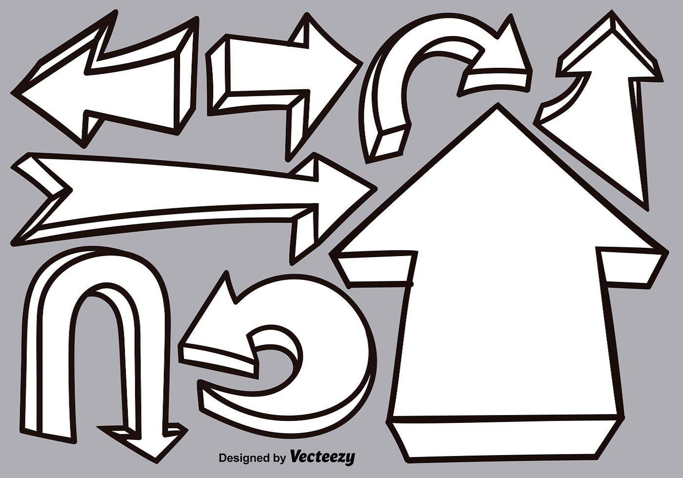 Vector Hand Drawn 3D Arrows Set 115775 Vector Art at Vecteezy