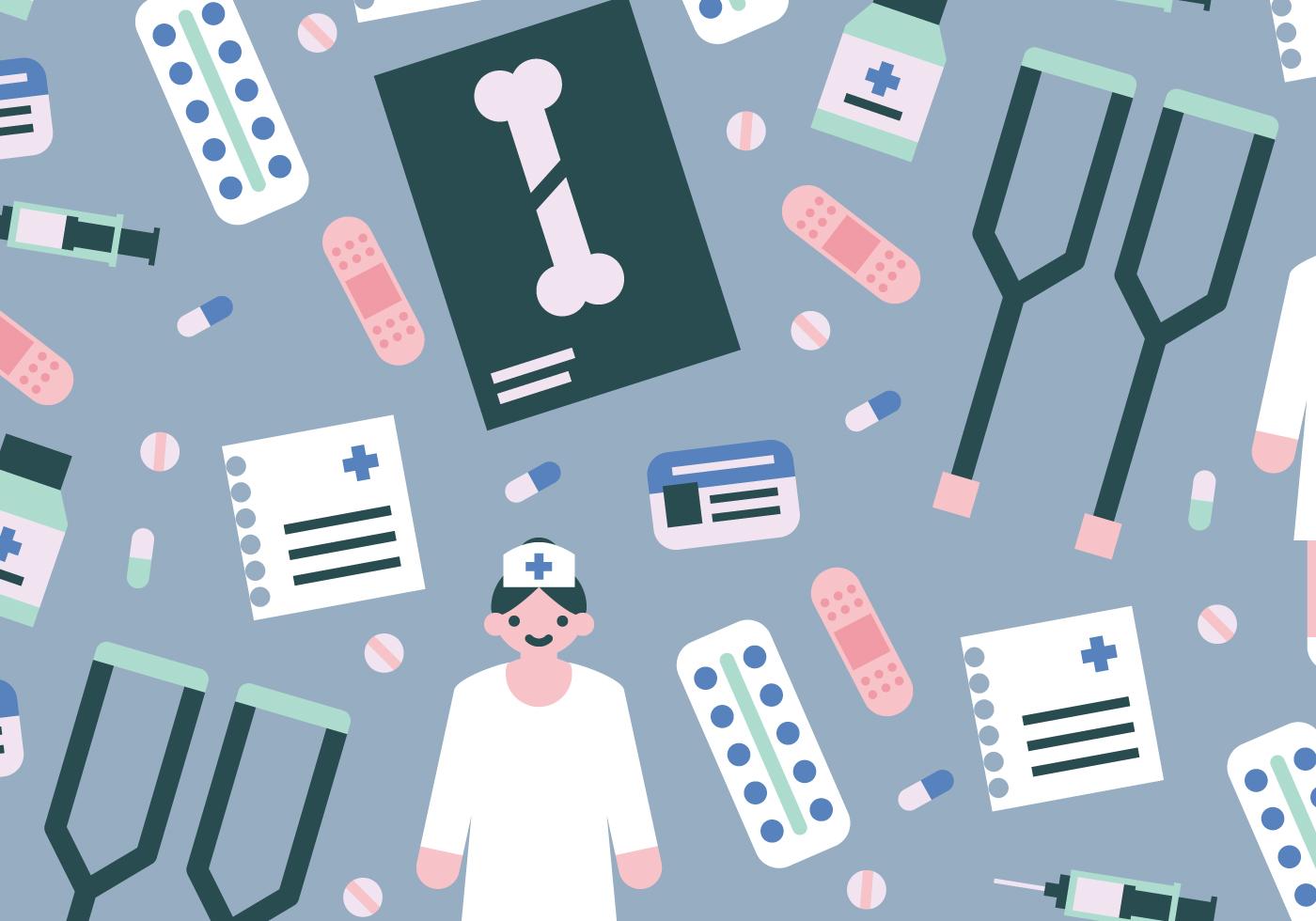 Enfermera, elementos, vector, patrón 115871 Vector en Vecteezy