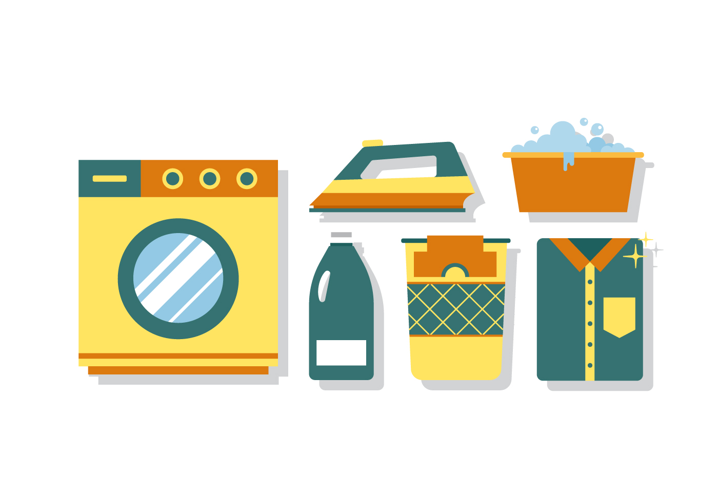 Vector Laundry Elements 117957 Vector Art at Vecteezy