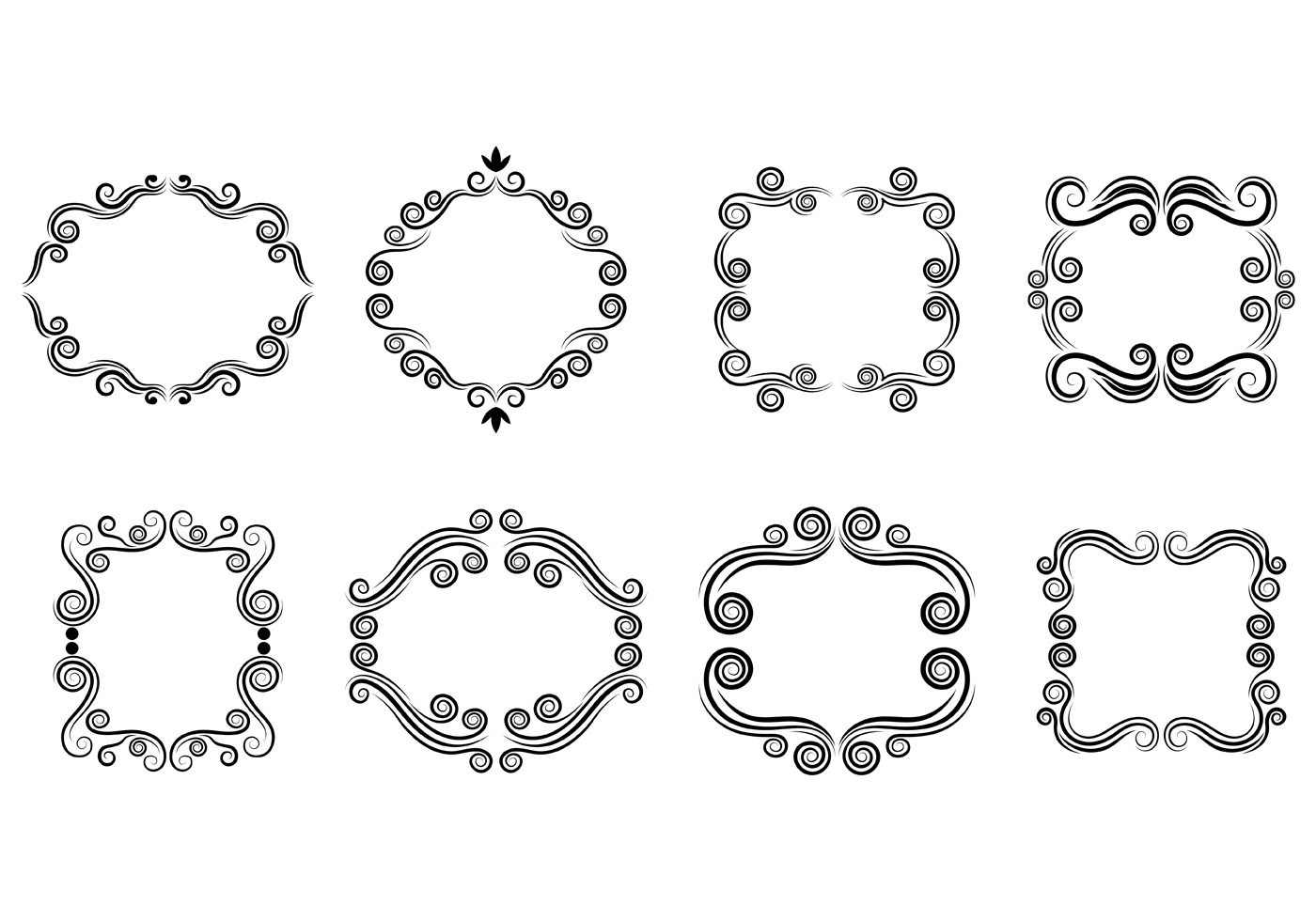 Set Of Scrollwork Cartouche Vector 118111 Vector Art at Vecteezy