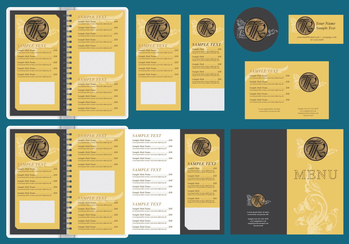 Golden Menu Templates 119155 Vector Art at Vecteezy
