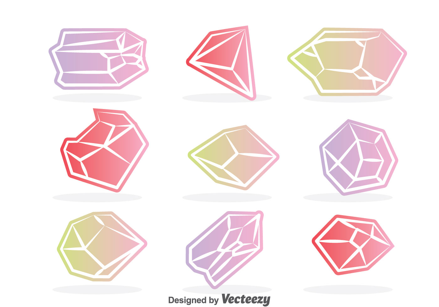 Colorful Crystal Vector Set Vector Art At Vecteezy