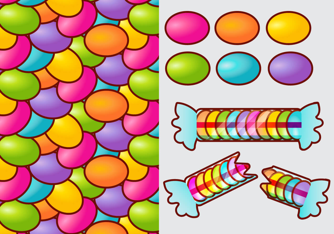 Smarties Candy Gradient Vector Elements 120151 Vector Art at Vecteezy