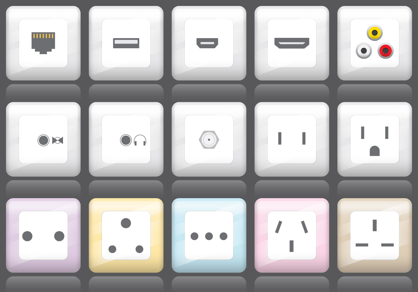 Plug And Socket Icons 121732 Vector Art At Vecteezy