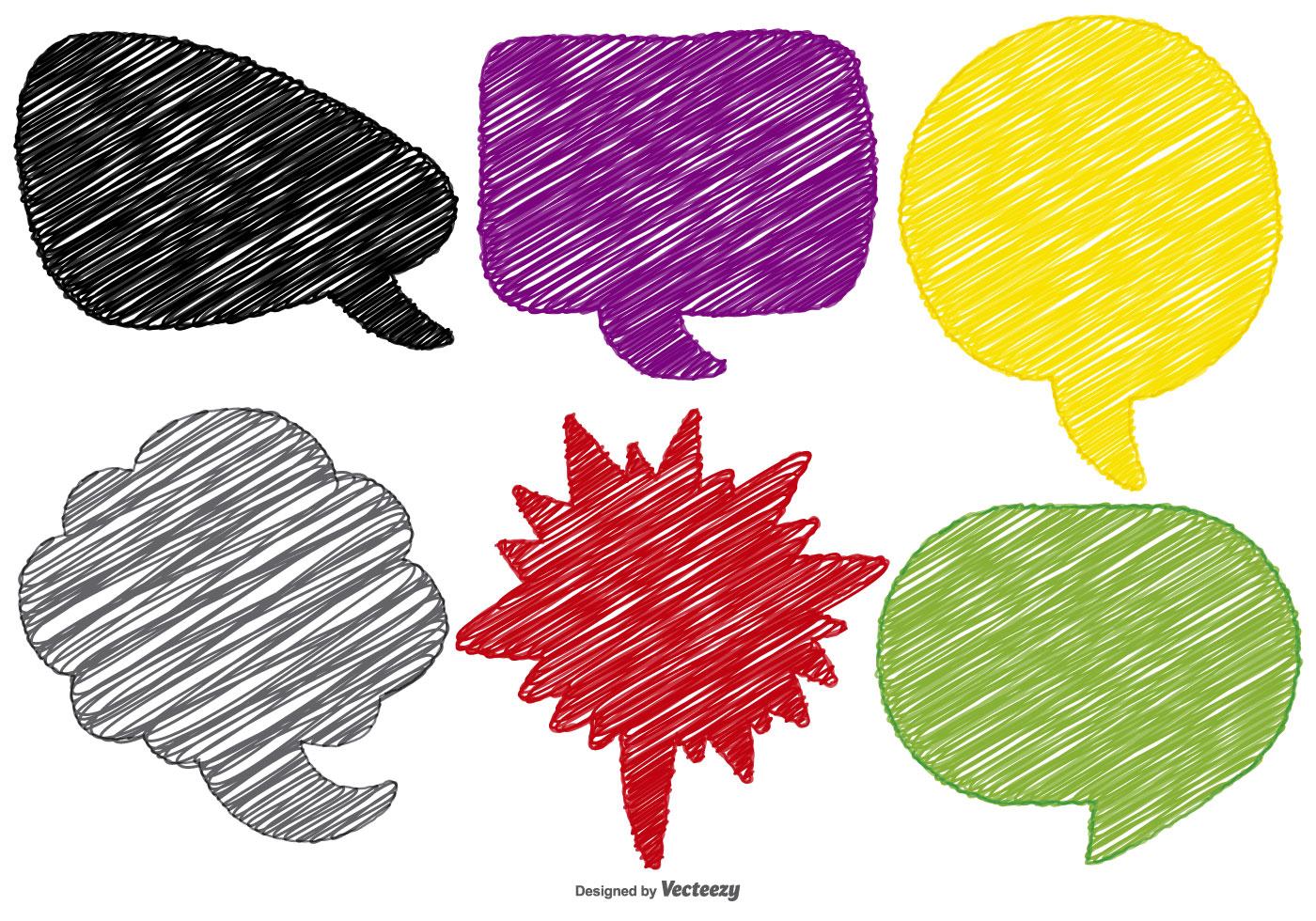 Comic Scribble Style Text Bubbles 121882 Vector Art at Vecteezy