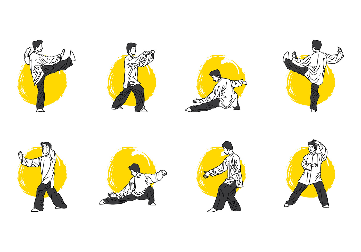 Tai Chi Pose Vector 122115 Vector Art At Vecteezy