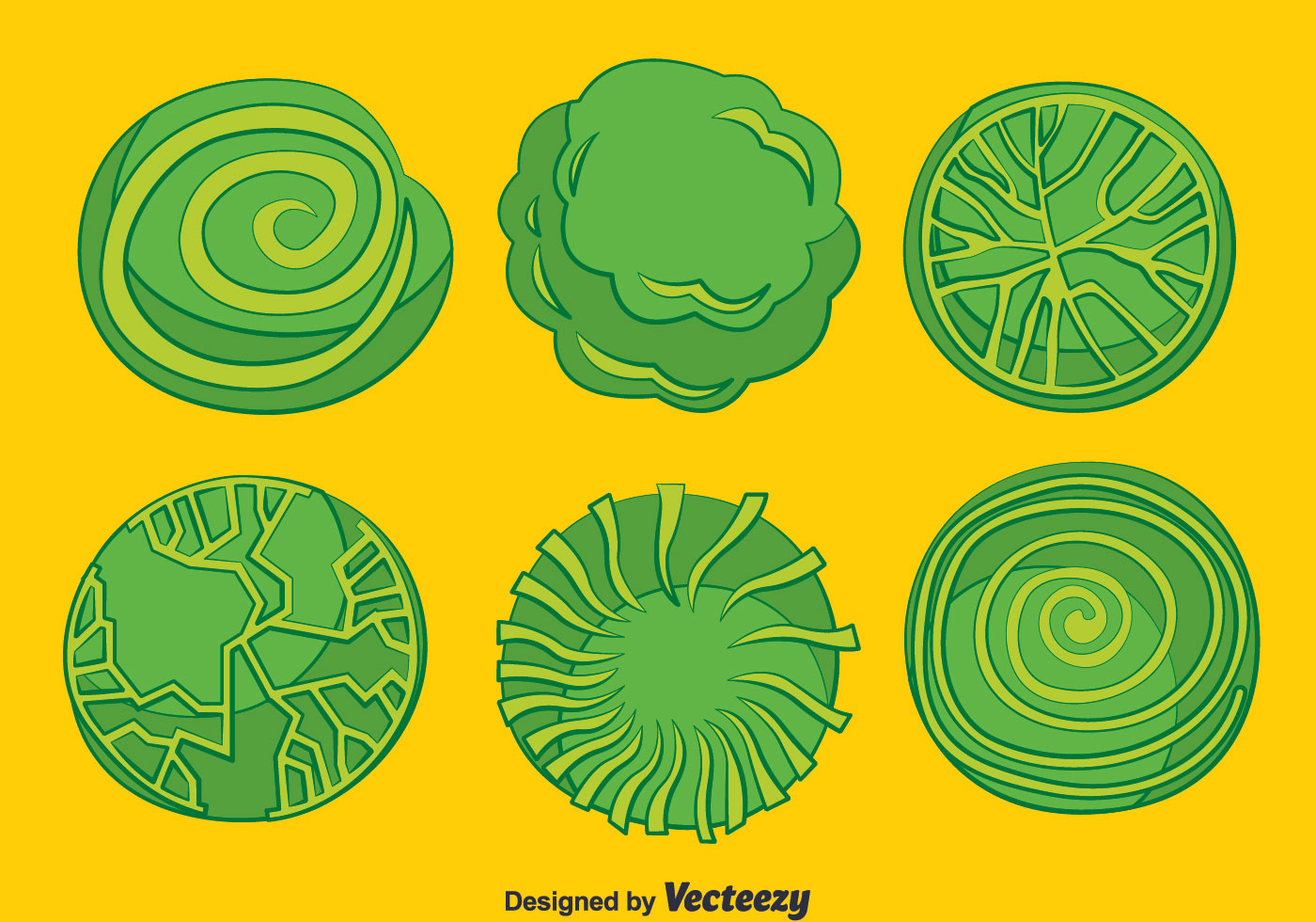 Tree Top View Collection Vector 122154 Vector Art at Vecteezy