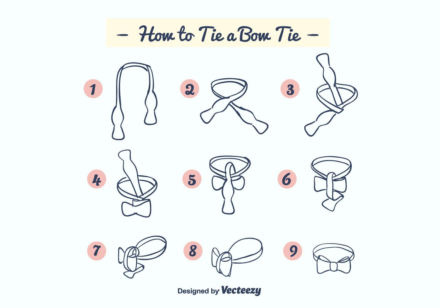 How to Tie a Bow Tie Vector 123412 Vector Art at Vecteezy