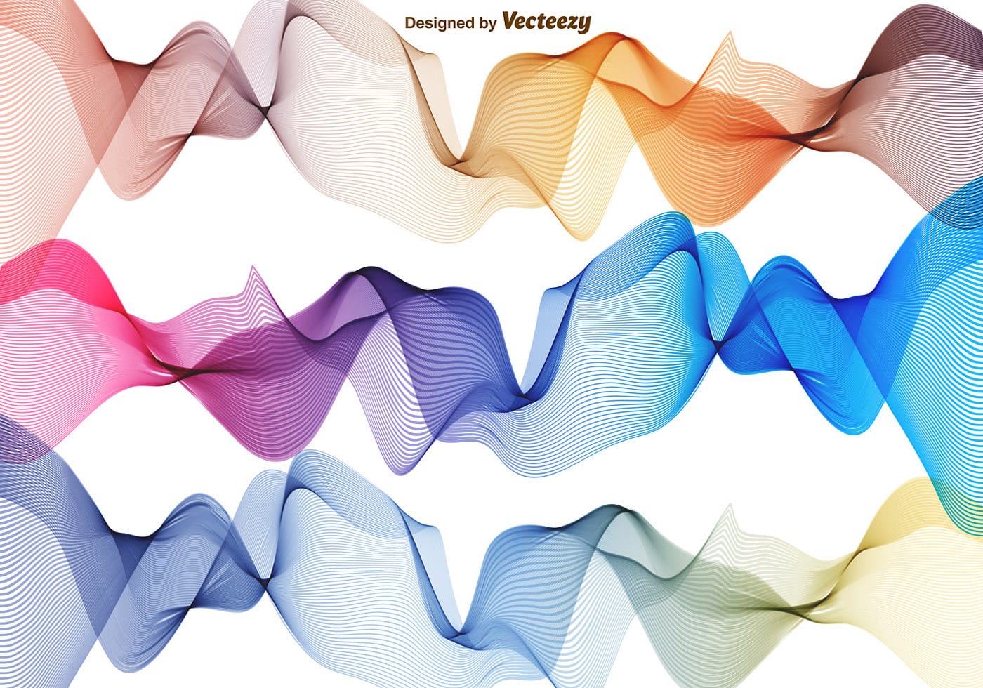 Vector Set Of Abstract Waves 123522 Vector Art at Vecteezy