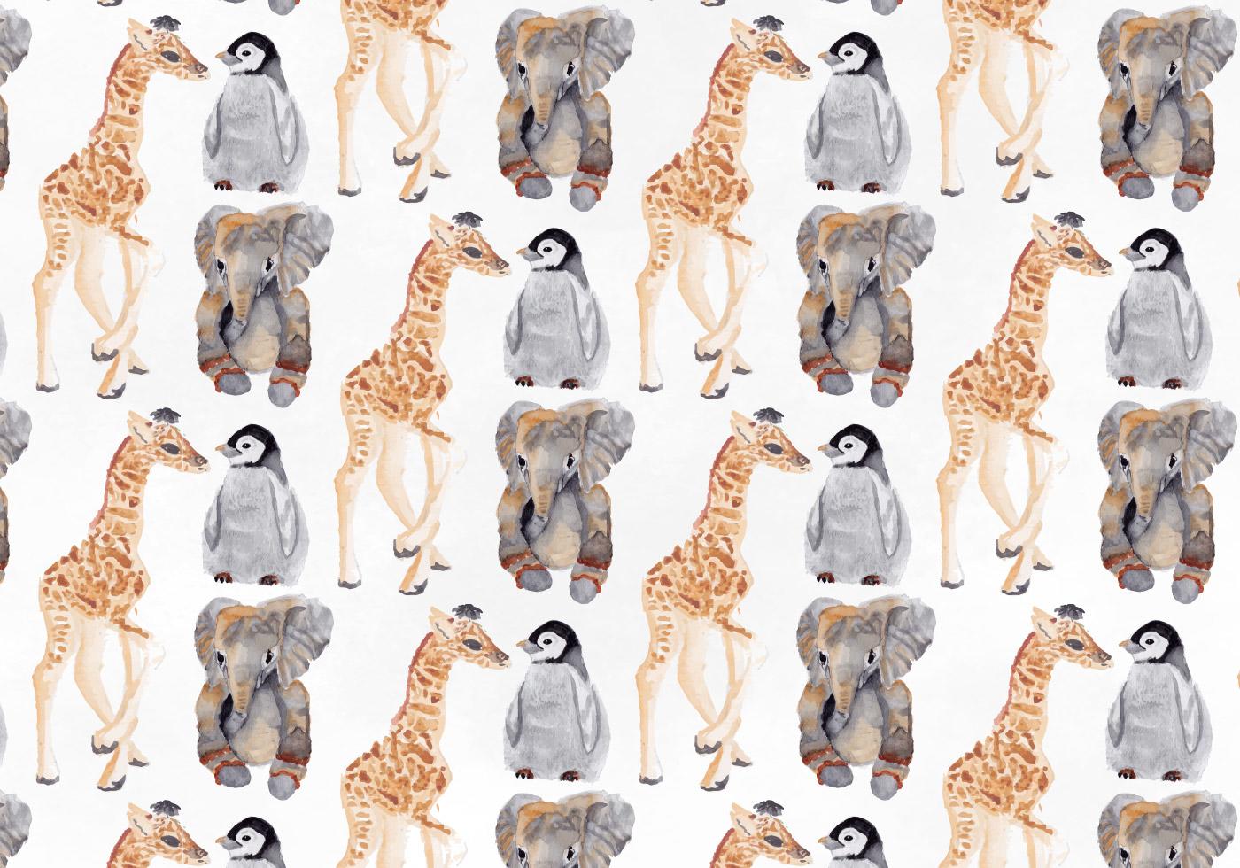 Free Vector Watercolor Animal Pattern 124332 Vector Art at Vecteezy